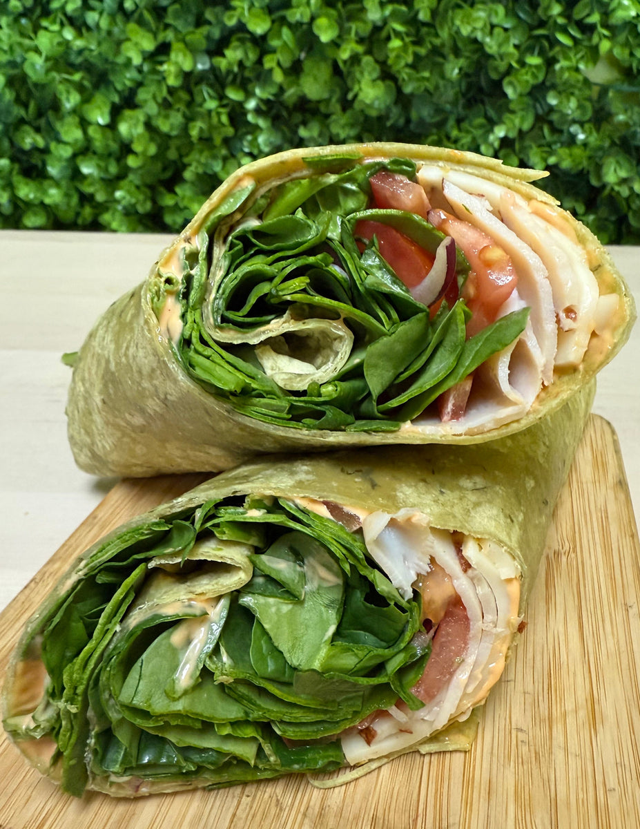 (Thursday) Roasted Turkey Breast Wrap with a Large Agua Fresca ...